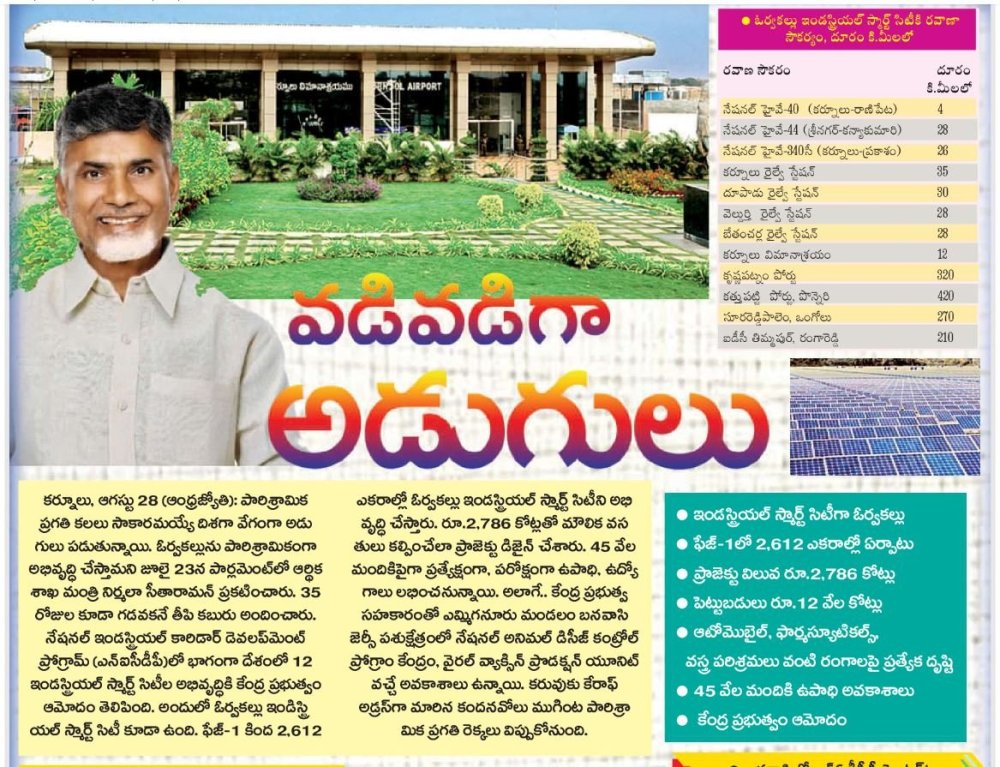 orvakal mega industrial corridor kurnool - Page 2 - Politics and Daily ...